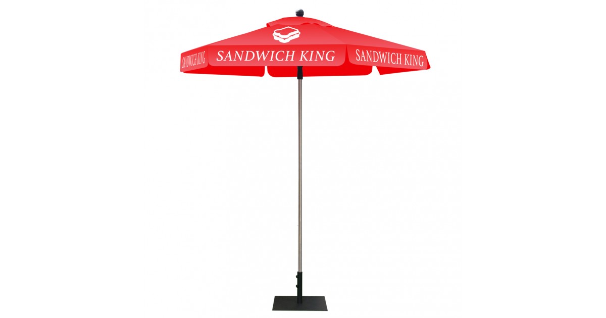 Red Hexagon Skycap Umbrella Logo | Anything Display