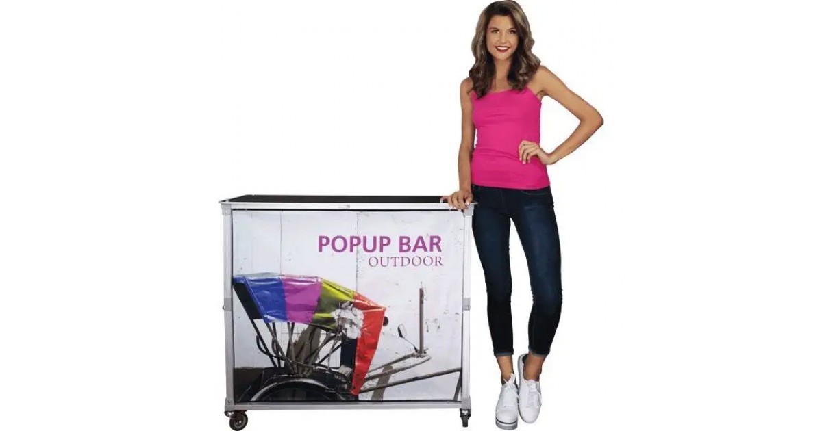 Wheeled Counter Display - Portable rolling Popup Counter