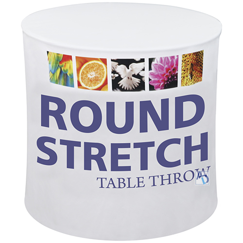 60in x 30in Round Premium Dye Sub Table Throw | Anything Display