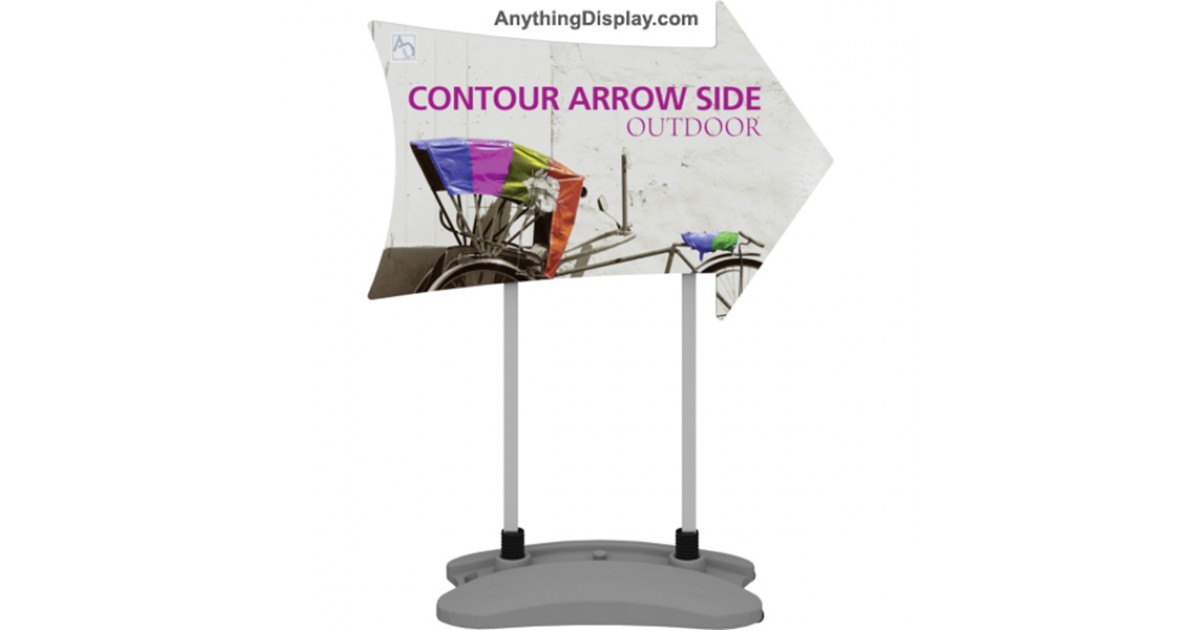 Contour Outdoor Sign Arrow with Graphic & Base
