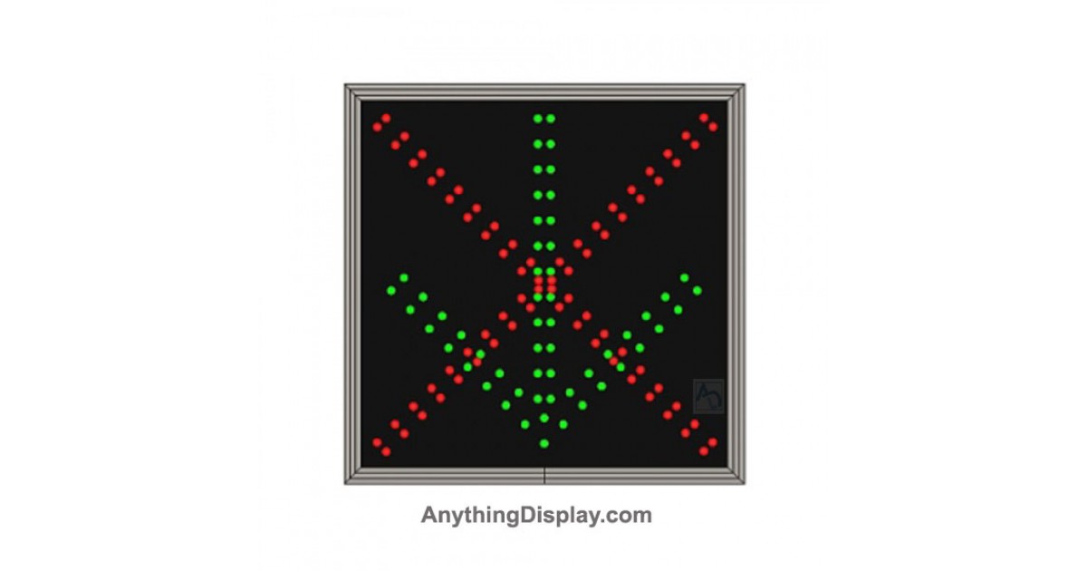 LED Lane Open Sign 12 x 12, Displays Open or Closed