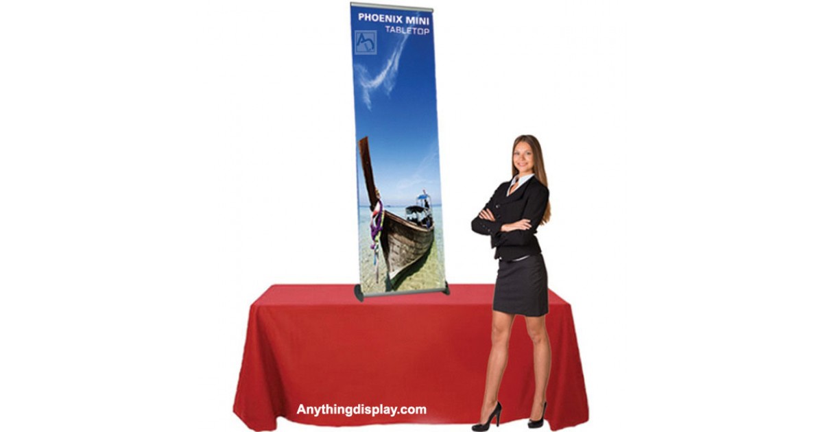 Retractable Table Top Banner Stand Phoenix - Tall Mini Banner Stand