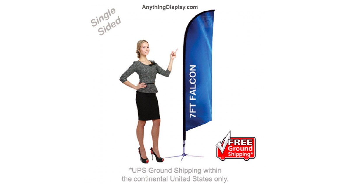 Single Sided Flag 7ft Falcon Banner | Anything Display