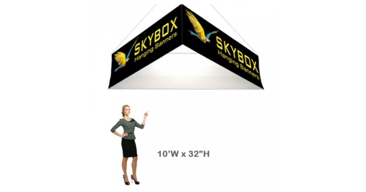 Triangle Hanging Banner 32h x 10ft