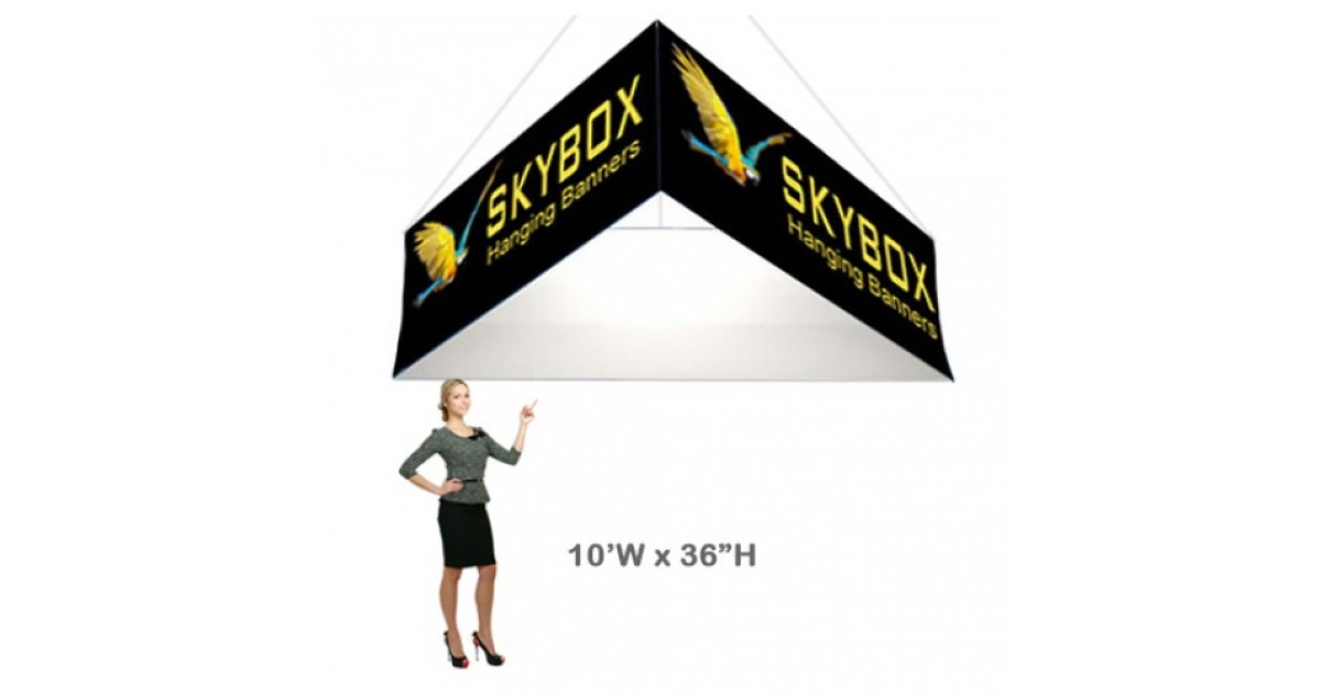 Triangle Hanging Banner 36h x 10ft