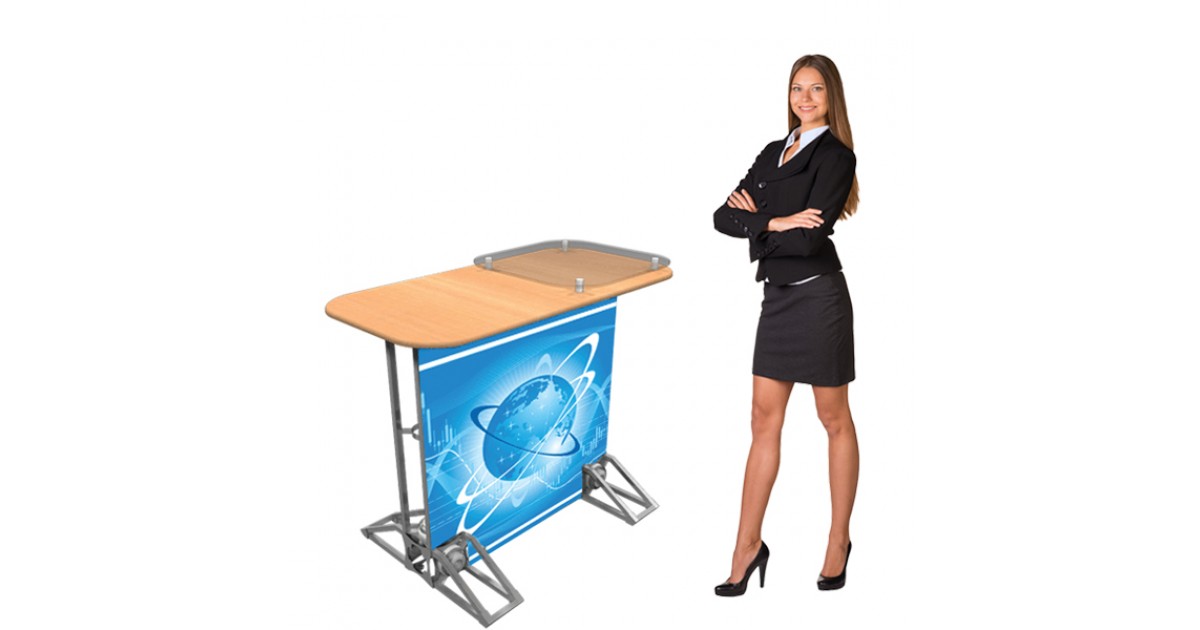 Racetrack Counter Display for Truss Exhibit Booths