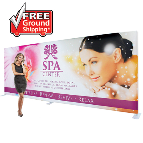 EZ Tube Backwall Display 20 ft Wide Single Sided with Graphic