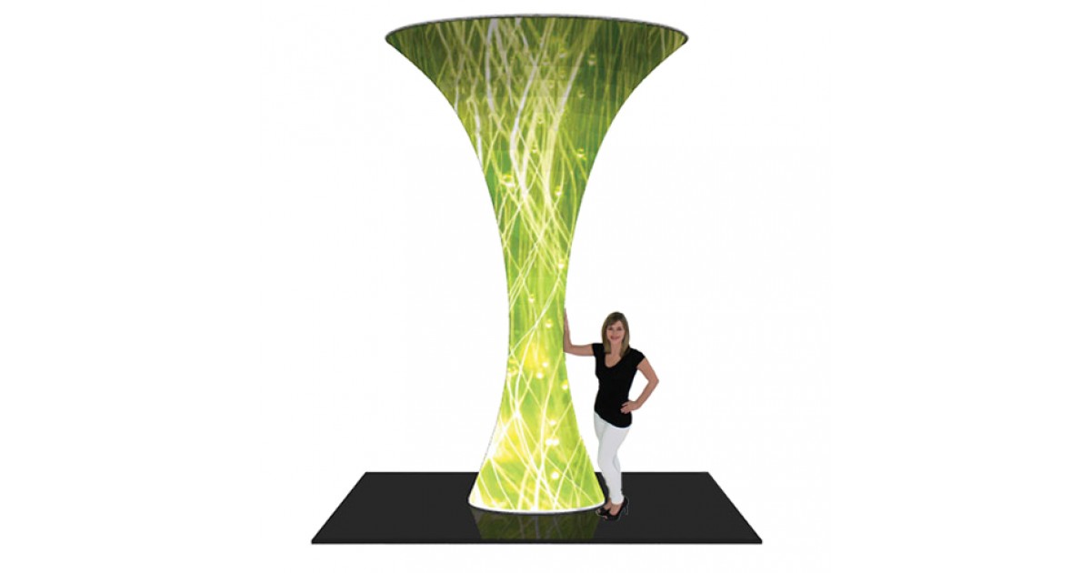 Funnel Trade Show Tower 12ft Tall with Graphic