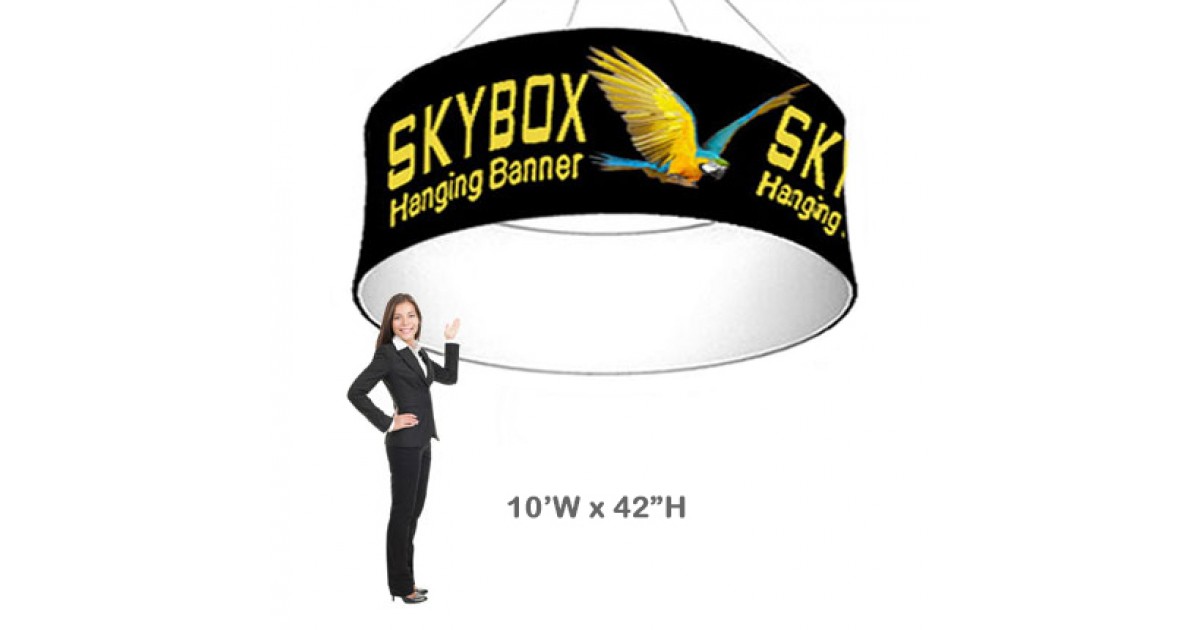 Custom Printed Circle Hanging Banner 42h x 10ft | Anything Display