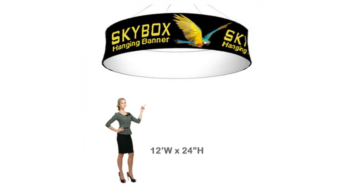 Round Ceiling Banner Skybox 24hx12ft - Hanging Event Display