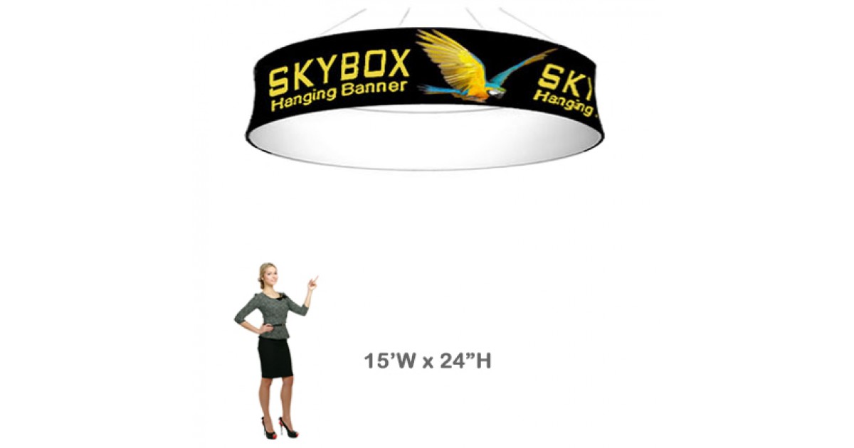 Buy 24h x 15ft Round Ceiling Hanging Banner for Trade Shows Skybox