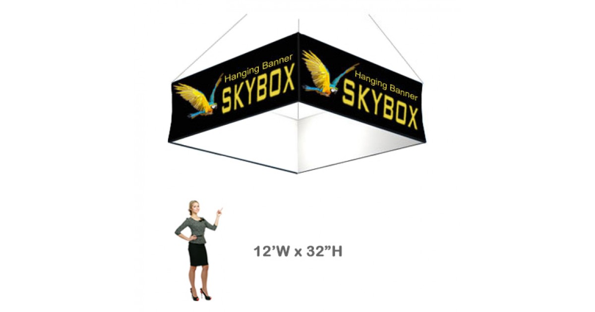 Square Ceiling Banner Skybox 32hx12ft | AnythingDisplay