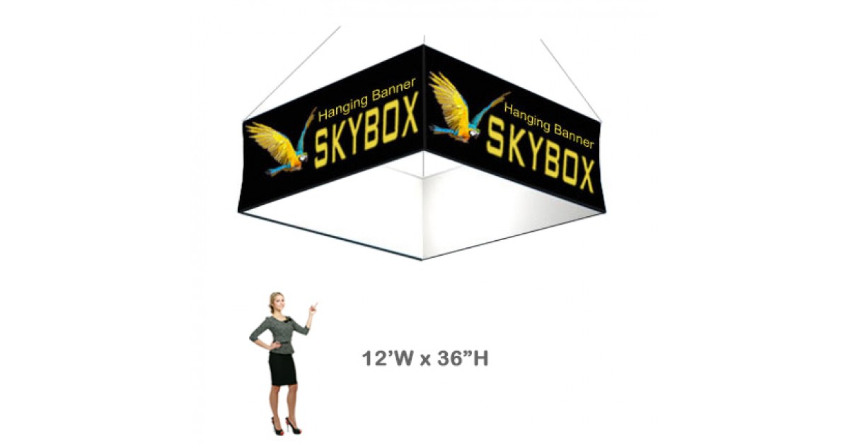 Square Ceiling Banner Skybox 36hx12ft | AnythingDisplay
