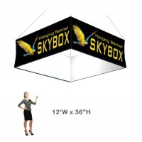 Square Ceiling Banner Skybox 36hx12ft | AnythingDisplay