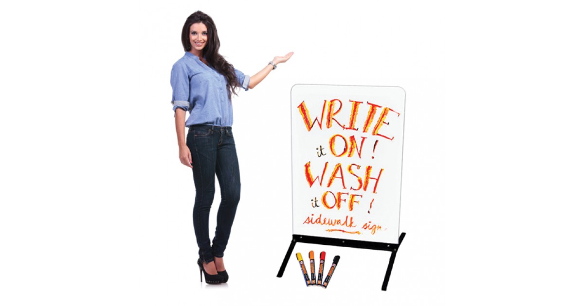 Outdoor Portable Sidewalk Sign 24x36 Write on Display