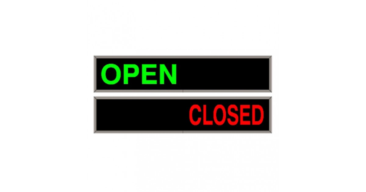 Neon Backlit Outdoor Open Closed Display