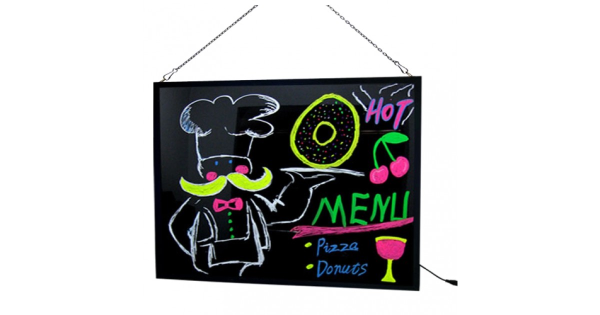 LED Writing Sign Board 33x23, Flashing Chaging Colors