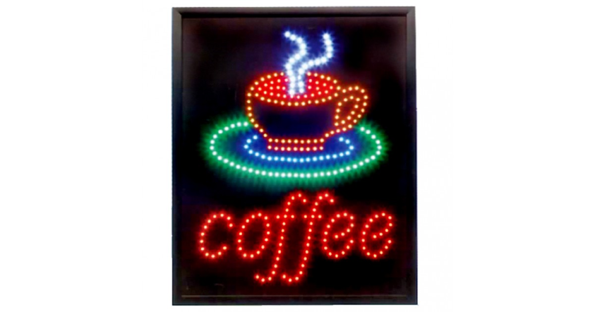 Animated LED Product Sign - Coffee
