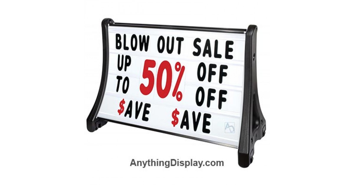 Outdoor Sidewalk Sign - Rolling Message Board Deluxe - Roadside