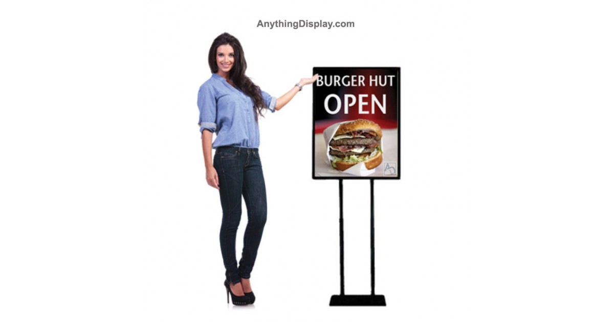 Double Sided Banner Floor Stand - 60 inch High display