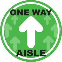 One Way Aisle 12" floor stickers