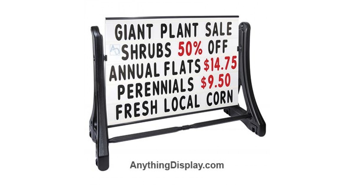 Outdoor Sidewalk Sign -Swinging Message Roadside Board Standard