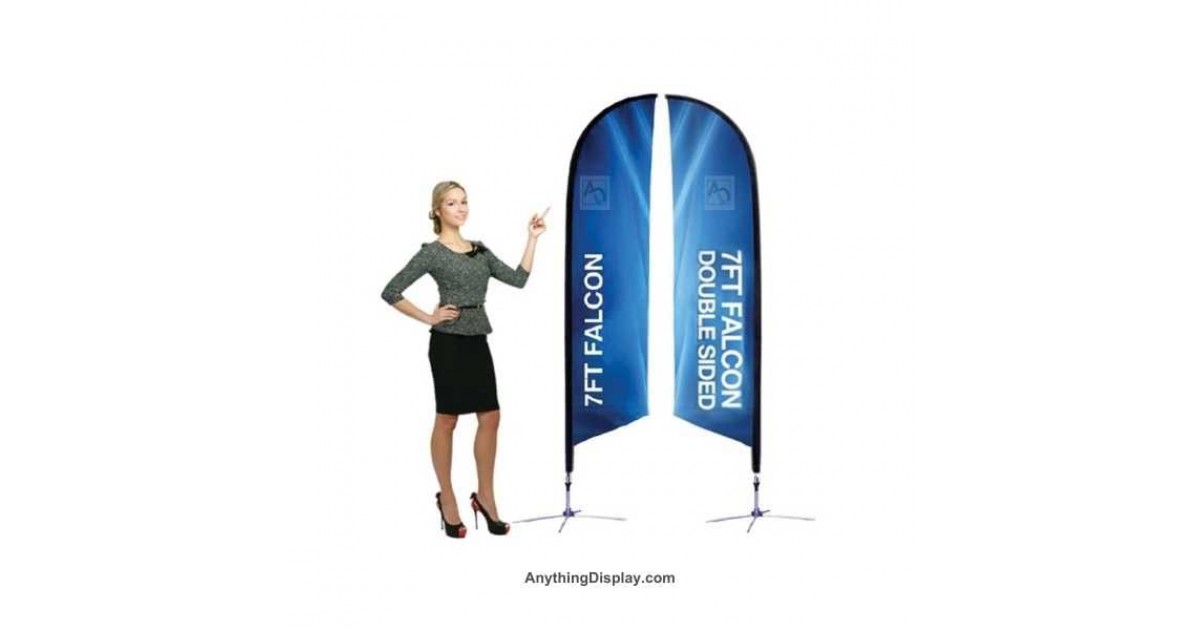 Double Sided Flag 7ft Falcon Banner | Anything Display