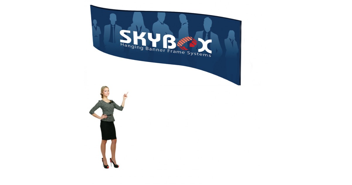 Skybox Hanging Banner Wave 10ft Diameter - Trade Show Ceiling Banners